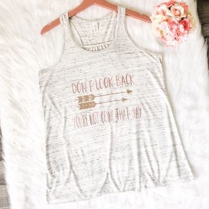 Smiles and Company | Tops | Dont Look Back Rose Gold Flowy Racerback ...